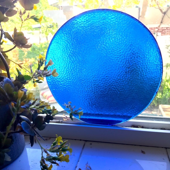 Kitchen | Four New Vintage Clear Blue With Stipple Design 812 | Poshmark